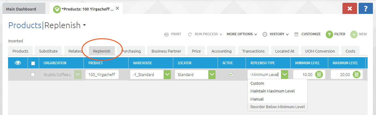 Inventory Replenishment