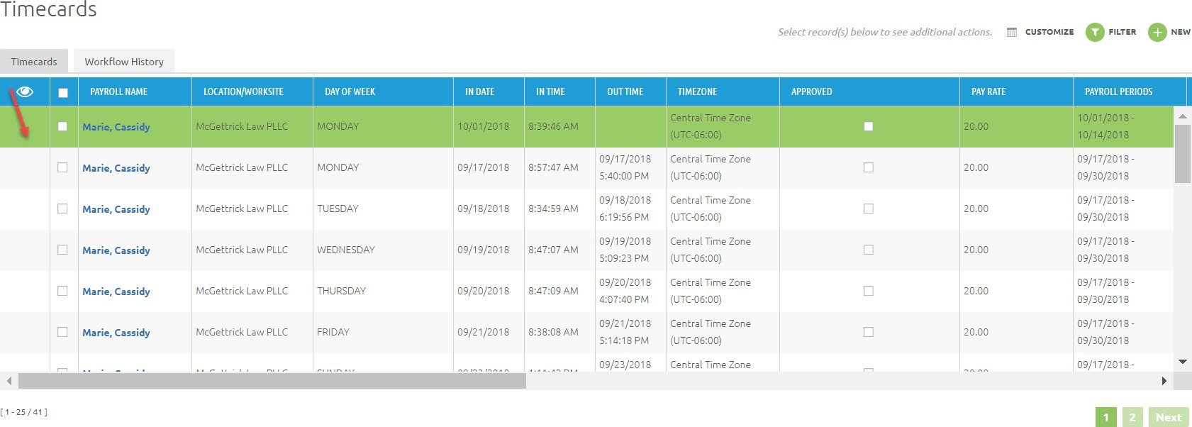 Timecards