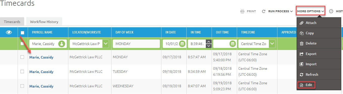 Timecards